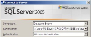 Connecting to the Windows Internal Database (MICROSOFT##SSEE ...